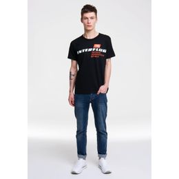 logoshirt Herren T-Shirt "Interflug DDR", bunt, Gr. XS, bedruckt, 100% Baumwolle, Shirts, mit kontrastfarbenem Print