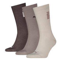 Puma Damen Socken "Puma UNISEX LOGO CREW SOCK", Gr. 43neutral, braun, Obermaterial: 62% Baumwolle, 24% Polyester, 10% Polyamid, 4% Elasthan, Socken