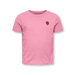 KIDS Only M&auml;dchen T-Shirt "KMGVEGA LIFE SS REG EMB TEE BOX JRS NOOS", rosa, Gr. 116, Jersey, Obermaterial: 100% Baumwolle, Shirts