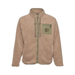 Karl Kani Herren Winterjacke "Karl Kani Herren KM234-007-1 KK OG Teddy Trackjacket", beige, Gr. XS, mehrfarbig, 100% Polyester, Jacken