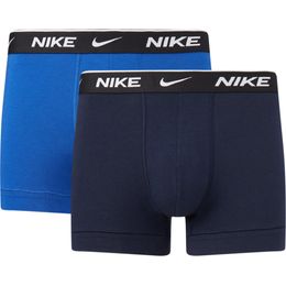 Trunk NIKE UNDERWEAR "TRUNK 2PK", Herren, Gr. M, obsidian, game royal, Jersey, Obermaterial: 95% Baumwolle, 5% Elasthan, k&ouml;rpernah, Unterhosen, mit Logo-Elastikbund