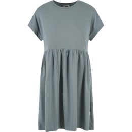 Urban Classics Damen A-Linien-Kleid "Urban Classics Damen Ladies Organic Empire Valance Tee Dress", grau, Gr. 4XL, unifarben, 100% Baumwolle, Kleider