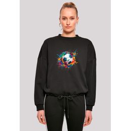 F4NT4STIC Damen Sweatshirt "Bunte Fu&szlig;ball Grafik", schwarz, Gr. XL, Obermaterial: 65% Baumwolle, 35% Polyester, Sweatshirts, Premium Qualit&auml;t