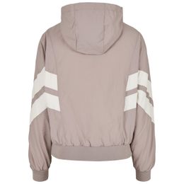 Urban Classics Damen Allwetterjacke "Urban Classics Damen Ladies Crinkle Batwing Jacket", beige, Gr. 5XL, gestreift, 100% Polyamid, M&auml;ntel