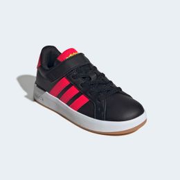 M&auml;dchen Sneaker "GRAND COURT 3.0 SCHUHE F&Uuml;R KINDER", adidas Sportswear, Gr. 33core schwarz, lucid rot, lucid lemon, Synthetik, Textil, Schuhe, mit
