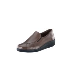 Aco Damen Slipper, Gr. 37, grau, Glattleder, Schuhe