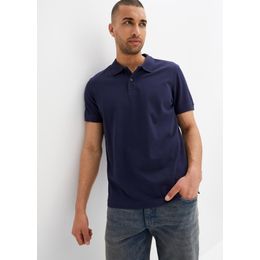 bonprix Herren Poloshirt "Piqu&eacute;-Poloshirt aus reiner Baumwolle", blau, Gr. 56, unifarben, Piqu&eacute;, Obermaterial: 100% Baumwolle, Shirts, Regular Fit,