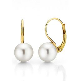 Firetti Damen Paar Ohrh&auml;nger "Schmuck Geschenk Gold 375 Ohrschmuck Patentbrisur Perle", 9, Gelbgold 375 Perlen, gold, Gelbgold 375, Perlen, Ohrringe,