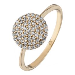 Jobo Damen Fingerring, 58, Gelbgold 333, gold, Gelbgold 333, Fingerringe, 333 Gold mit 60 Zirkonia