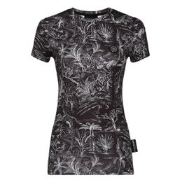 Plein Sport Damen T-Shirt "Slim-Fit-T-Shirt", schwarz, Gr. XS, Obermaterial: 95% Polyester, 5% Elasthan, Shirts