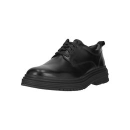 Schn&uuml;rschuh Clarks "Badbury Lace", Herren, Gr. 44,5, schwarz, Leder, Schuhe Schn&uuml;rschuh, mit markanter Sohle