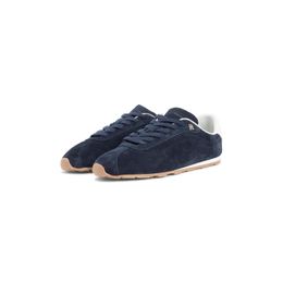 Tommy Hilfiger Damen Sneaker "TH BELLA LOW RUNNER SUEDE", Gr. 36, blau, Veloursleder, unifarben mit Farbeinsatz, Schuhe, Halbschuh, Schn&uuml;rer,