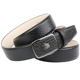 Anthoni Crown Herren Lederg&uuml;rtel, schwarz, Gr. 90, unifarben, Leder, G&uuml;rtel, mit Seel&ouml;wen-Pr&auml;gung