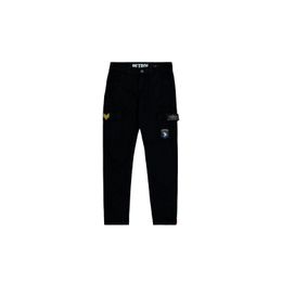 Herren Cargohose "Petrol Patch Pant", schwarz, Gr. 31, Alpha Industries, Obermaterial: 98% Baumwolle, 2% Elastan. Futter: 100% Baumwolle, Hosen
