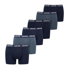 Levi's LEVI'S Herren Boxershorts "LEVIS MEN REPEAT LOGO BOXER BRIEF 6P ECOM", Gr. L, blau, Obermaterial: 95% Baumwolle, 5% Elasthan, Unterhosen