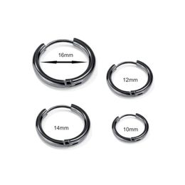 Firetti Damen Single-Creole "Schmuck Geschenk Ohrschmuck einzeln Classic", 12, Edelstahl, schwarz, Edelstahl, Ohrringe