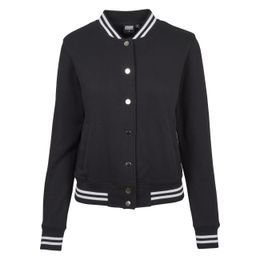 Urban Classics Damen Fleecejacke "Urban Classics Damen Ladies College Sweat Jacket", schwarz-wei&szlig;, Gr. XXL, mehrfarbig, 65% Baumwolle, 35% Polyester,