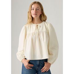 Levi's LEVI'S Damen Klassische Bluse "JOSEPHINE LS HOLI", beige, Gr. S, gepunktet, Web, Obermaterial: 99% Baumwolle, 1% metallisierte Fasern, Blusen, mit