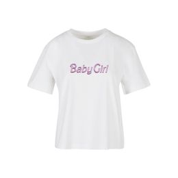 T-Shirt MISS TEE "Miss Tee Damen Baby Girl Tee", Damen, Gr. L, wei&szlig;, 100% Baumwolle, bedruckt, relaxed fit, Rundhals, Shirts T-Shirt