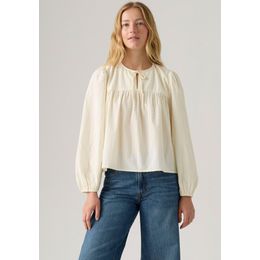 Levi's LEVI'S Damen Klassische Bluse "JOSEPHINE LS HOLI", beige, Gr. XS, gepunktet, Web, Obermaterial: 99% Baumwolle, 1% metallisierte Fasern, Blusen, mit