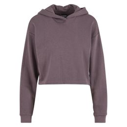 Kapuzensweatshirt Urban Classics "Urban Classics Damen Ladies Oversized Cropped Light Terry Hoodie", Damen, Gr. M, fadedlila, 35% Baumwolle, 35% Baumwolle (Bio), 30% Polyester, unifarben, Sweatshirts