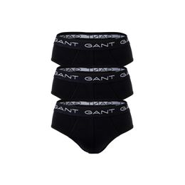Gant Herren Slip "Slip BRIEF 3-PACK 3er Pack", Gr. M, schwarz, Obermaterial: 95% Baumwolle CO. 5% Elasthan EL., Unterhosen