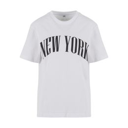 MISS TEE Damen T-Shirt "Miss Tee New York City Wording Tee", wei&szlig;, Gr. L, bedruckt, 100% Baumwolle, Shirts
