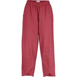 bonprix Damen 3/4-Hose "3/4-Hose aus leichtem Leinen-Mix", rot, Gr. 56, Obermaterial: 55% Leinen, 45% Baumwolle, Hosen, aus Leinen-Mix, mit