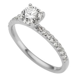Firetti Damen Goldring "Schmuck Geschenk Gold 333 Vorsteckring Verlobung Solit&auml;r Lab Grown", 17, 0,98 VS = sehr kleine Einschl&uuml;sse, Diamanten