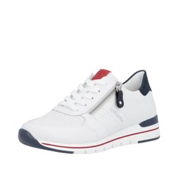 Remonte Damen Keilsneaker, Gr. 41, wei&szlig;, Leder, unifarben mit Farbeins&auml;tzen, Schuhe, mit gepolstertem Fu&szlig;bett, Freizeitschuh, Halbschuh, Schn&uuml;rschuh