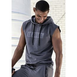 Le Jogger Herren Kapuzenpullover, blau, Gr. L, bedruckt, unifarben, Sweatware, Obermaterial: 50% Polyester, 45% Baumwolle, 5% Elasthan, Pullover, mit