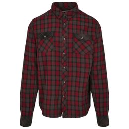 Langarmhemd Brandit "Brandit Herren Duncan Checked Shirt", Herren, Gr. M, US-Gr&ouml;&szlig;en, rot, braun, 100% Baumwolle, normal, Hemden
