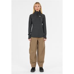 SOS Damen Fleeceshirt "Jasna"dunkelgrau, blau, Gr. L, unifarben, 90% Polyester, 10% Elasthan, Shirts, mit praktischem Half-Zip