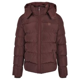 Urban Classics Herren Allwetterjacke "Urban Classics Herren Hooded Puffer Jacket"cherry, Gr. M, unifarben, 100% Polyester, Jacken