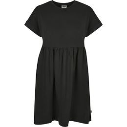 Urban Classics Damen A-Linien-Kleid "Urban Classics Damen Ladies Organic Empire Valance Tee Dress", schwarz, Gr. L, unifarben, 100% Baumwolle, Kleider