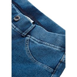 bonprix Damen Leggings "Leggings in Jeansoptik", blau, Gr. 40, unifarben, Denim/Jeans, Obermaterial: 80% Baumwolle, 17% Polyester, 3% Elasthan,