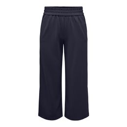 Only Damen Jogger Pants "ONLPOPTRASH-SUKI LIFE MW CULOTTE PNT", blau, Gr. S, unifarben, Milano Rib, Obermaterial: 63% Viskose, 32% Nylon, 5%