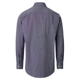 Casamoda Herren Leinenhemd "Casamoda Leinenhemd uni", blau, Gr. XL, unifarben, 70% Baumwolle, 30% Leinen, Hemden
