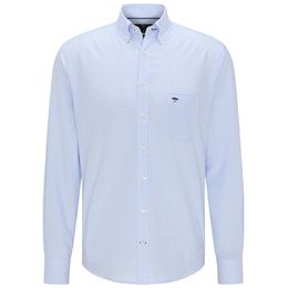 Fynch-Hatton Herren Langarmhemd, blau, Gr. XL, gestreift, Web, Obermaterial: 100% Baumwolle, Hemden, normale Passform, aus Baumwolle, mit Brusttasche