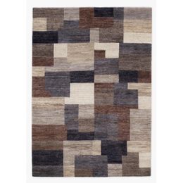 Wollteppich, B:70cm H:13mm L:140cm, schwarz, OCI DIE TEPPICHMARKE, Wolle, Wohnzimmer, Teppiche, "ELEGANT NEW LIMA", reine Wolle, Nepal Orientteppich,