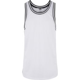 Tanktop Urban Classics "Urban Classics Herren Mesh Tanktop", Damen, Gr. L, wei&szlig;, 100% Polyester, unifarben, loose fit, Tops Tanktop