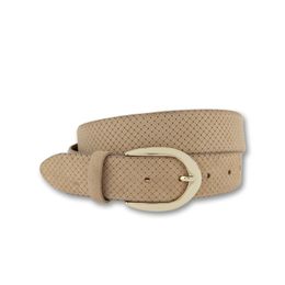 Bernd G&ouml;tz Lederg&uuml;rtel BERND G&Ouml;TZ "Lederg&uuml;rtel mit edel punktierter Oberfl&auml;che und Goldschlie&szlig;e", Damen, Gr. 105, beige (cappuccino), Rindsleder, G&uuml;rtel Lederg&uuml;rtel