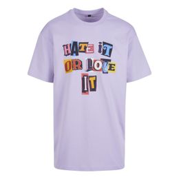 Damen T-Shirt "Upscale by Mister Tee Unisex Hate it or Love it Oversize Tee"lila, Gr. M, UPSCALE BY MISTER TEE, unifarben, 100% Baumwolle, Shirts
