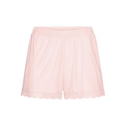 Lascana Damen Schlafhose, Gr. 36, blau, Single Jersey, Obermaterial: 100% Viskose, unifarben, Hosen, mit Spitzenbesatz am Beinsaum