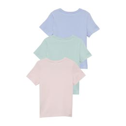 T-Shirt s.Oliver JUNIOR, M&auml;dchen, Gr. 104/110, aqua, blau, pink, Jersey, Obermaterial: 100% Baumwolle, unifarben, regular fit normal, Rundhals, gerader Abschluss, Shirts T-Shirt, mit Rundhalsausschnitt