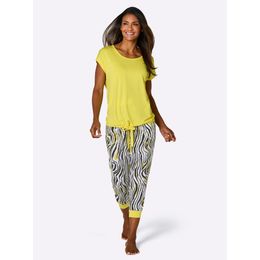 w&auml;schepur W&Auml;SCHEPUR Damen Schlafanzug, Gr. 48, gelb, 95% Viskose, 5% Elasthan, Homewear-Sets