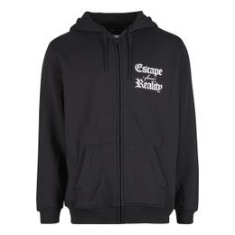 MisterTee Herren Kapuzenpullover "MisterTee Escape From Reality Zip Hoody", schwarz, Gr. S, mehrfarbig, 65% Baumwolle, 35% Polyester, Pullover