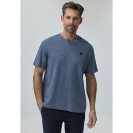 Street One MEN Herren T-Shirtocean blau, Gr. XXL, unifarben, Web, 96% Baumwolle, 4% Polyester, Shirts, mit Rundhalsausschnitt