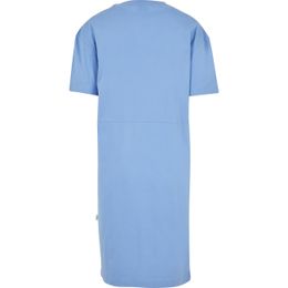 Urban Classics Damen A-Linien-Kleid "Urban Classics Damen Ladies Organic Oversized Slit Tee Dress", blau, Gr. XS, unifarben, 100% Baumwolle, Kleider