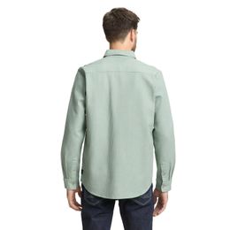 Tom Tailor Herren Langarmhemd, gr&uuml;n, Gr. XL, unifarben, Web, Obermaterial: 100% Baumwolle, Hemden, mit Brust Tasche